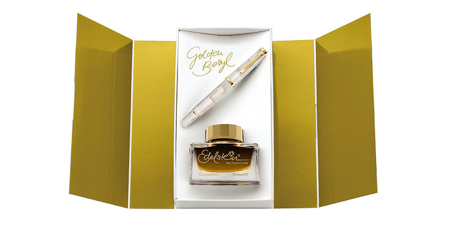 Pelikan Golden Beryl SE Ink and Classic 205 Fountain Pens