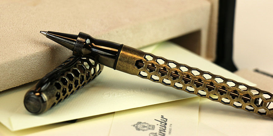 Pineider Honeycomb Bronze Rollerball Pens