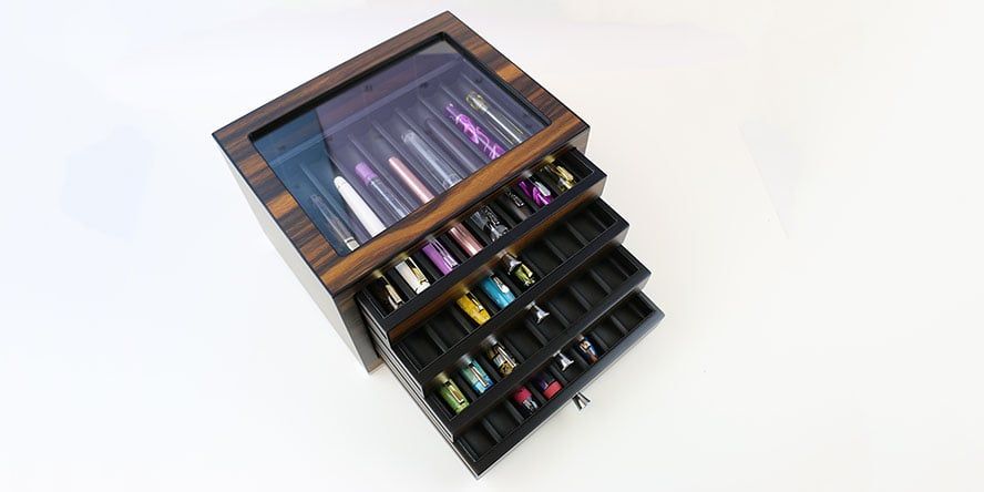 Pen Chalet 32 Pen 4 Drawer Pen Rests Display Cases