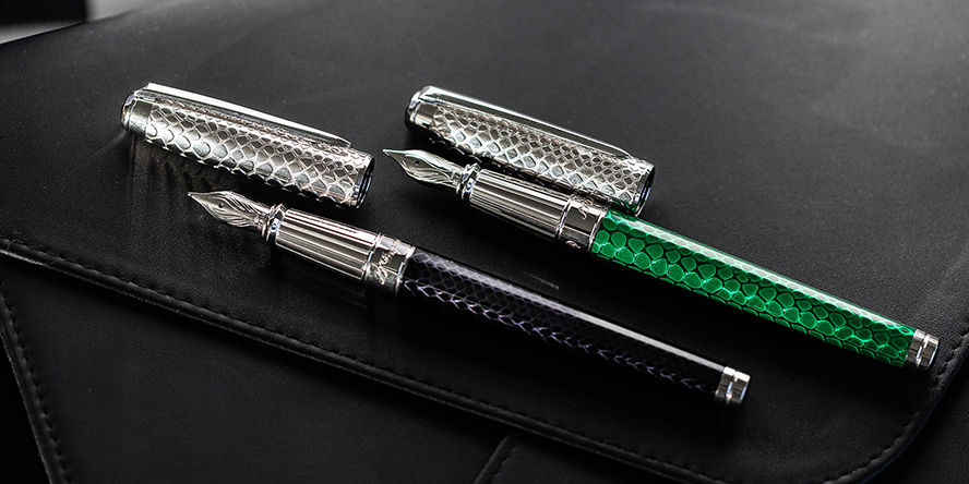 S.T. Dupont Snake Skin Collection Fountain Pens