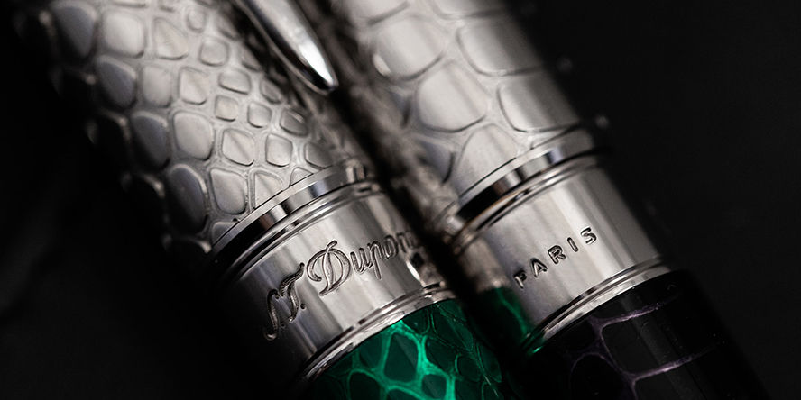 S.T. Dupont Snake Skin Collection Rollerball Pens