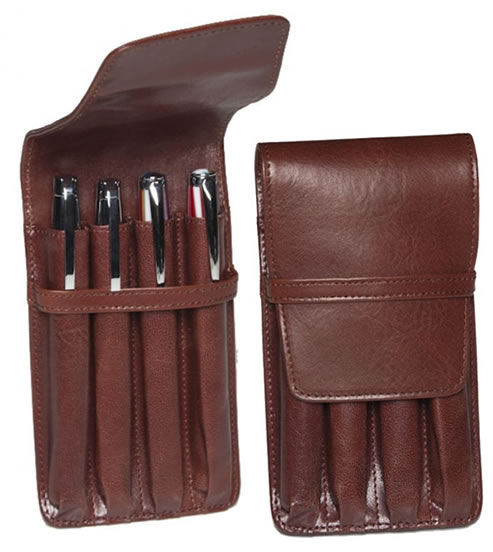 Aston Leather Four Pen Carrying Cases