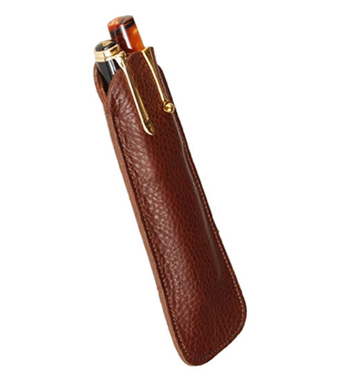 Aston Leather Two Pen Slip Pen Carrying Cases