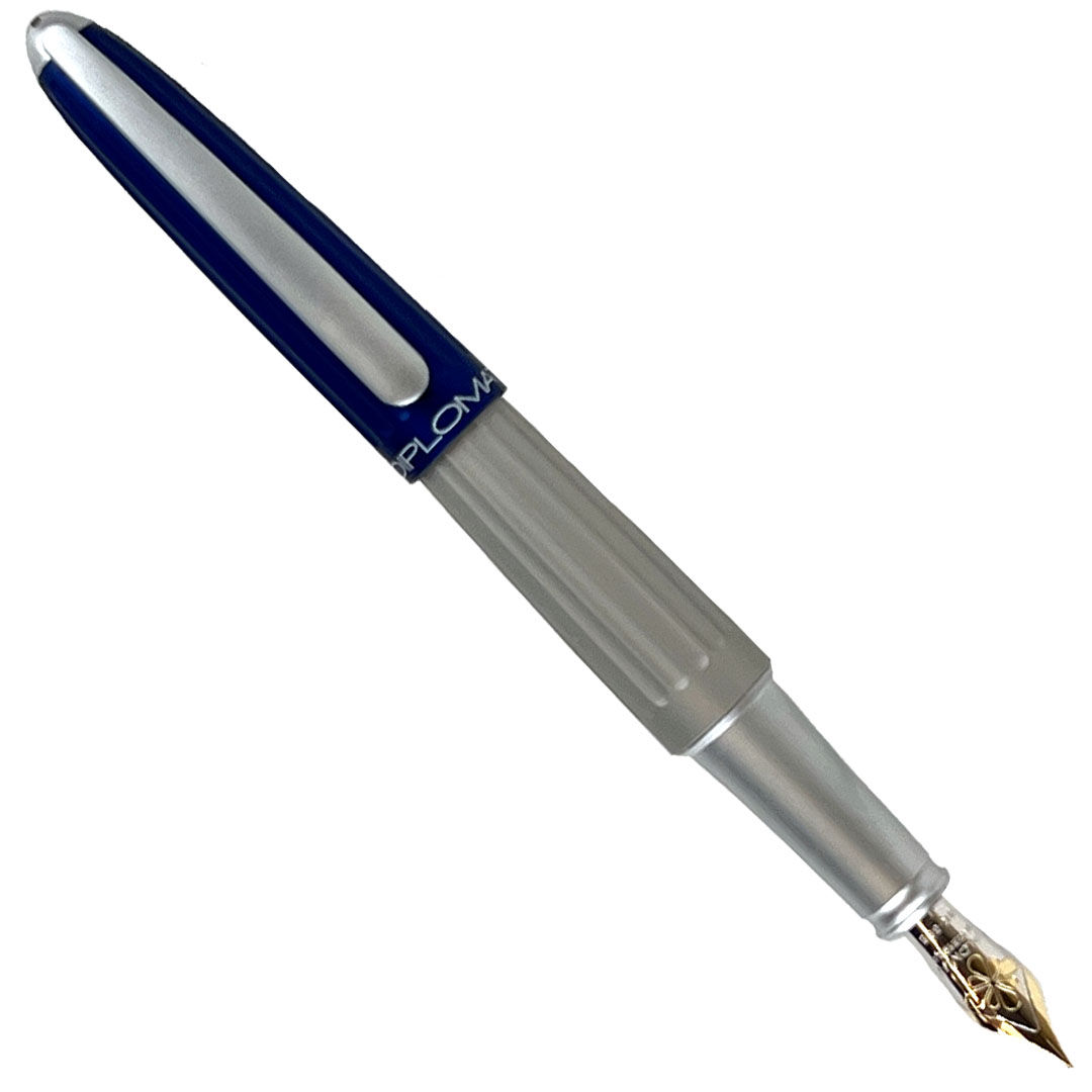 Diplomat Aero Blue-Silver Fountain Pens