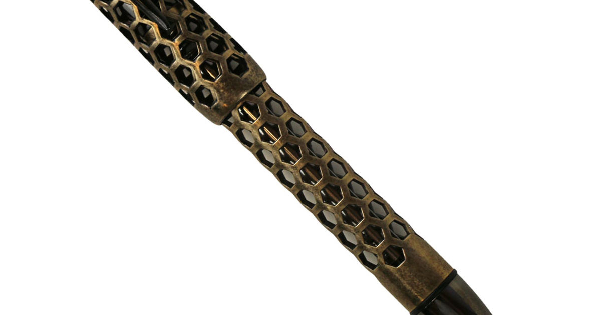 Pineider Honeycomb Bronze Rollerball Pens
