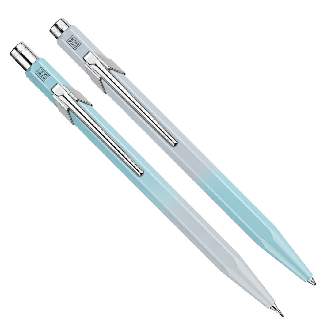 Caran dAche Blue Lagoon Set 844 Mechanical Pencil & 849 Ballpoint Pen